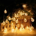 Outdoor Solar Lights Strings 21.4ft 30 LED Waterproof Fairy Bubble ...