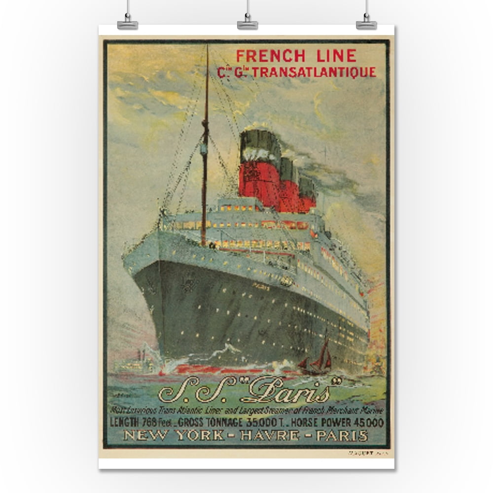SS Paris Vintage Poster (artist: Sebille, Albert) France c. 1939 (24x36 ...