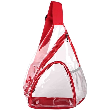 Clear PVC Sling Bag Stadium Approved, Backpack with Adjustable Strap ...