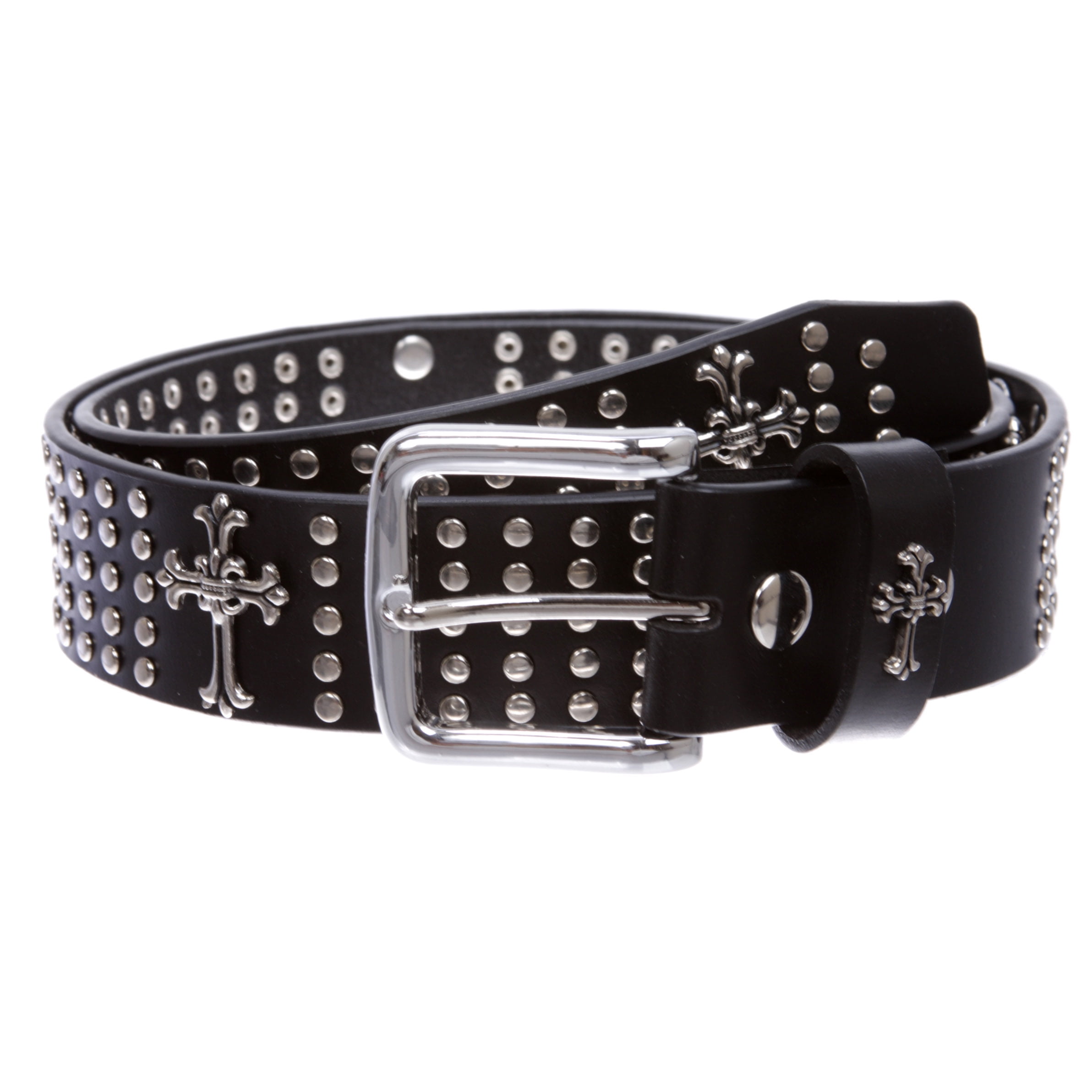 1 1/2" Snap On Riveted Christian Religious Cross and Circle Studded ...