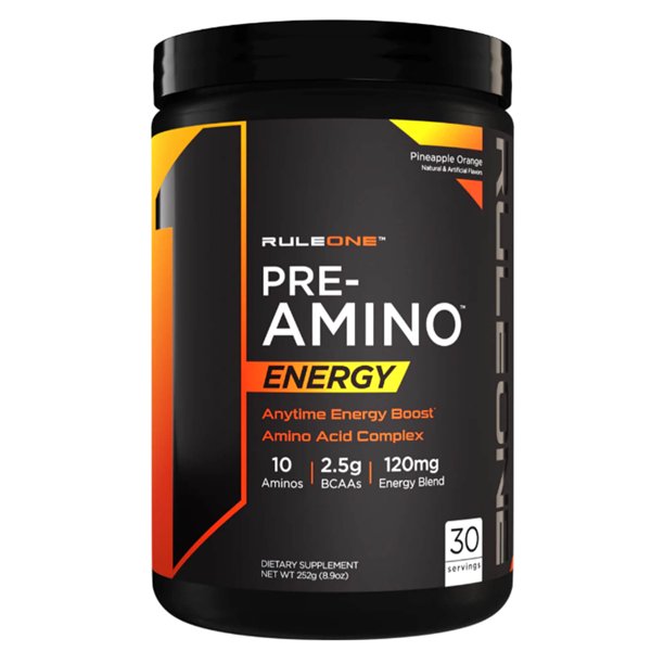 RULE 1 Pre Amino 30 serv Pineapple Orange Amino Acid Energy 252g ...