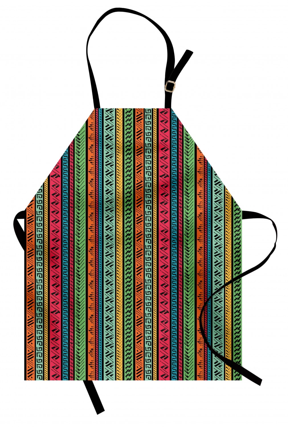 Hippie Apron Artistic Hand Drawn Vertical Borders Colorful Native ...