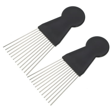 Frcolor Metal Comb Pick Hair Afro Picks Steel Beard Smooth Fork ...