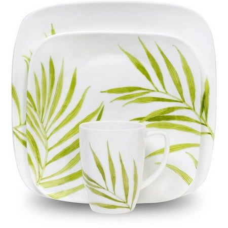 Corelle Squares Bamboo Leaf 16-Piece Dinnerware Set - Walmart.com