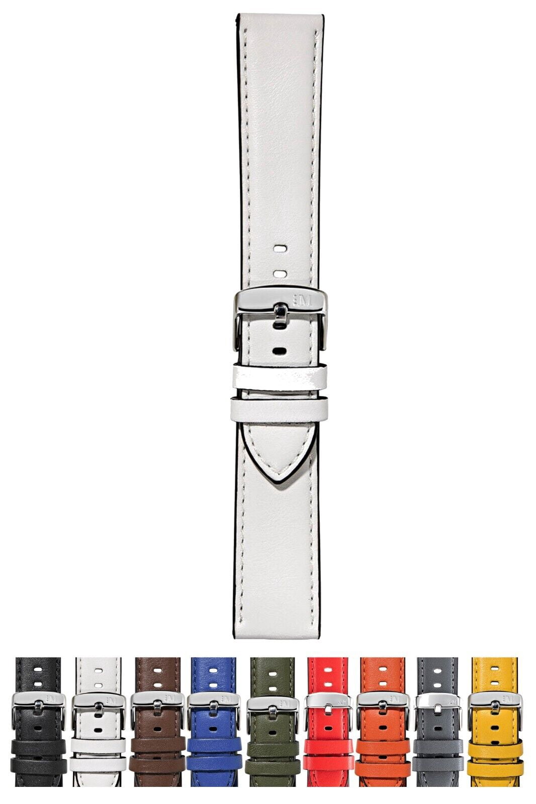 Morellato Croquet (Ec) Watch Strap - White - 18mm - Chrome-plated ...