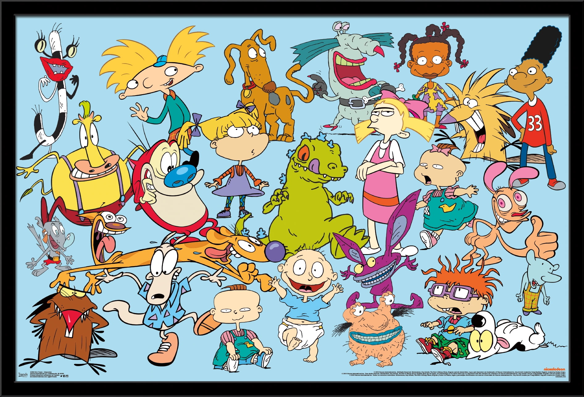 Nickelodeon Characters Wall Poster, 22.375" x 34", Framed - Walmart.com