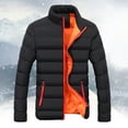 Jjayotai Mens Tops Clearance Mens Winter Warm Puffer Jacket Mock Neck
