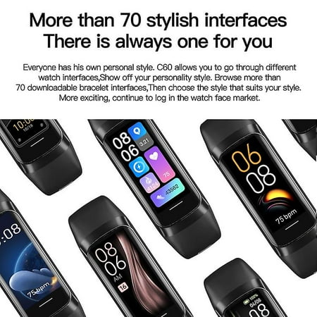 C60 Ip67 Waterproof 1.1 Inch Smart Fitness Band | Walmart Canada