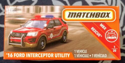Matchbox Power Grabs MBX Rescue RED '16 FORD Interceptor Utility 1/20 ...