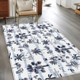 Blue Tropical Plant Washable Rug 2.7x5 Area Rug for Living Room Bedroom ...
