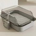 Semi-Enclosed Cat Litter Box Splashproof Kitten Toilet Tray Pet ...