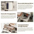 Bellemave Vanity Desk with Sliding Mirror, Lights, Charging Station ...