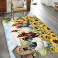 Chickens Rooster Washable Area Rug 2.7x5 Yellow Sunflowers Barn ...