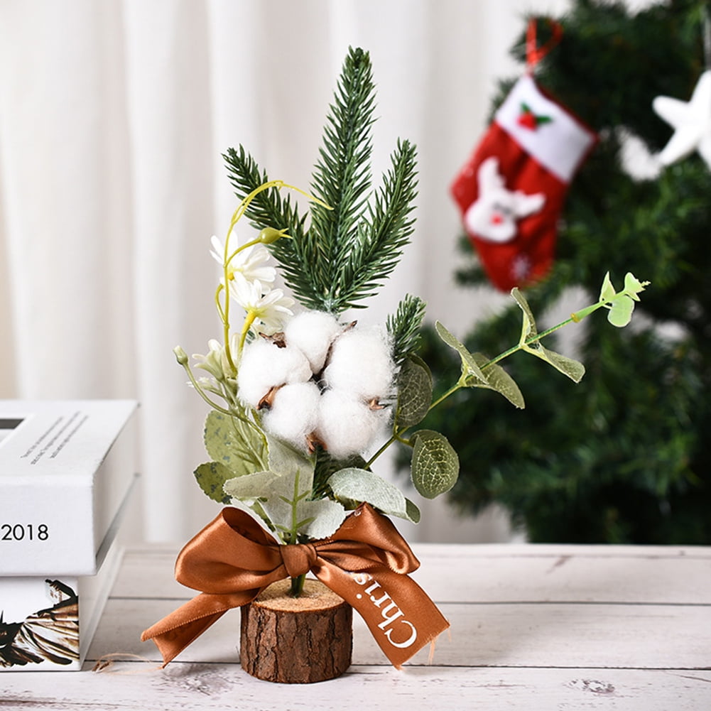 Mini Christmas Tree,Tabletop Mini Pine Trees Artificial Sisal Trees ...