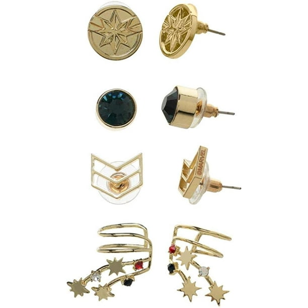 Marvel Accessories Captain Marvel Ear Cuffs Jewelry Stud Earrings - 4 ...