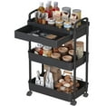 RLUETIME 3-Tier Utility Rolling Cart, Portable Office Roller with ...