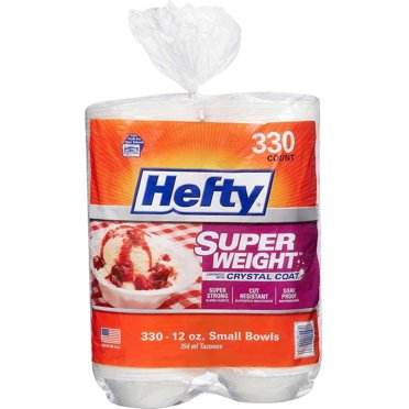 Hefty Supreme Disposable Bulk Foam Bowls, Soak-Proof Layer, Heavy ...