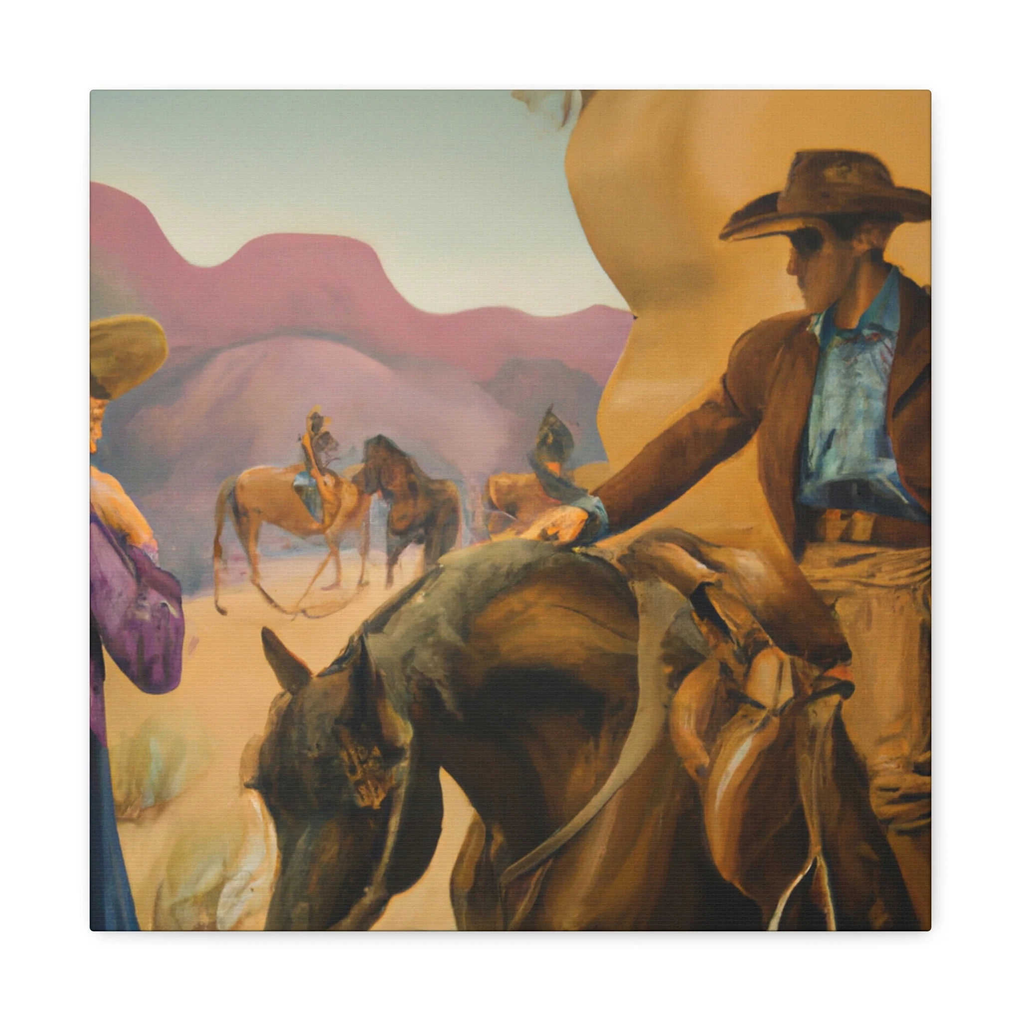 Cowboys at Rodeo Show - Canvas - Walmart.com