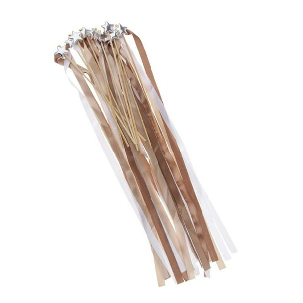 Pieces of 10 Star Fairy Twirling Ribbon Bell Sticks Wands Wedding ...