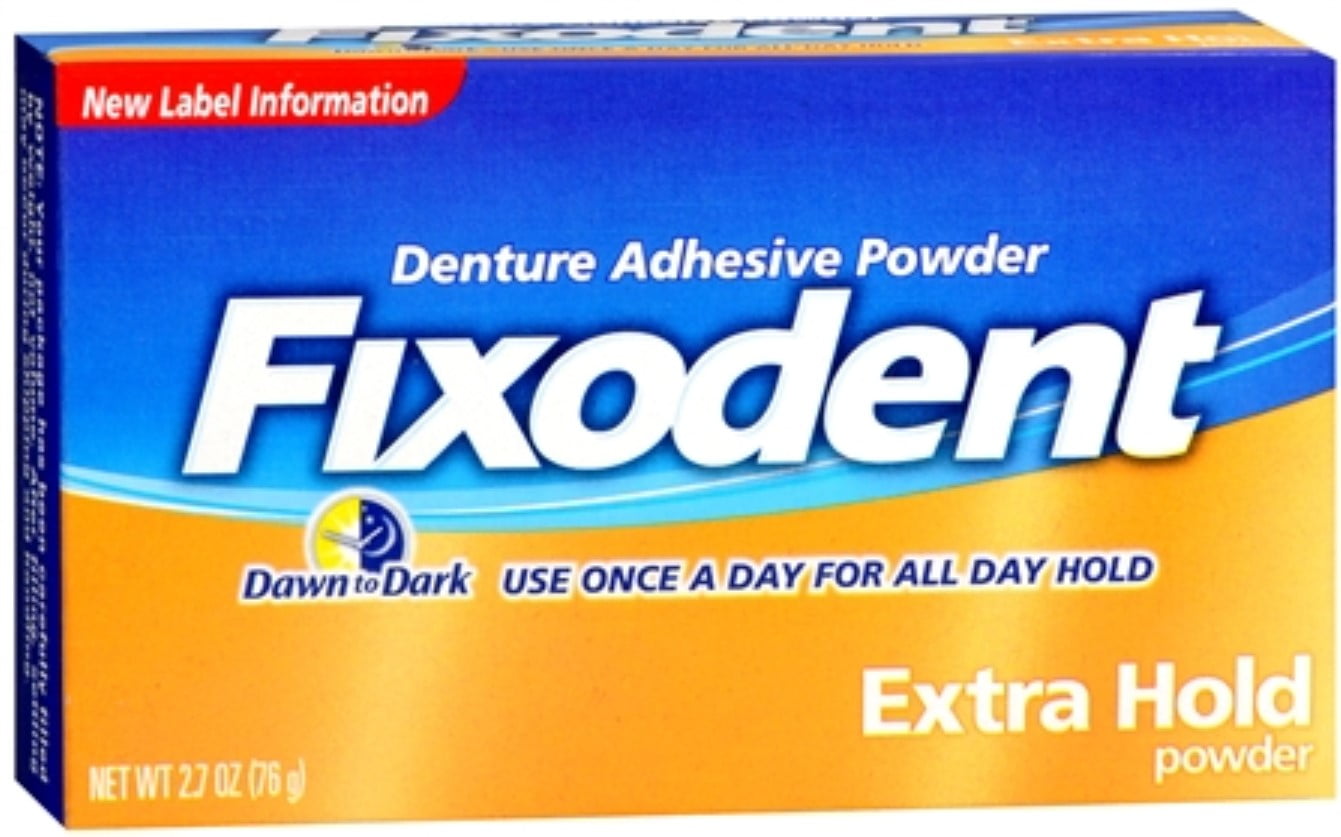 Fixodent Denture Adhesive Powder Extra Hold 2.70 oz (Pack of 6 ...