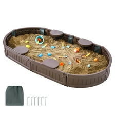 SandLock Extra Large Outdoor Sandbox 5 x 10 ft. with Vented Cover ...