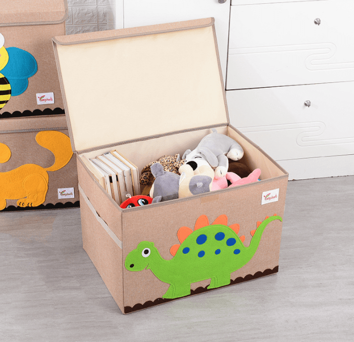 Lousen Toy Box for Kids Cartoon Toy Box Chest with Lid Collapsible ...