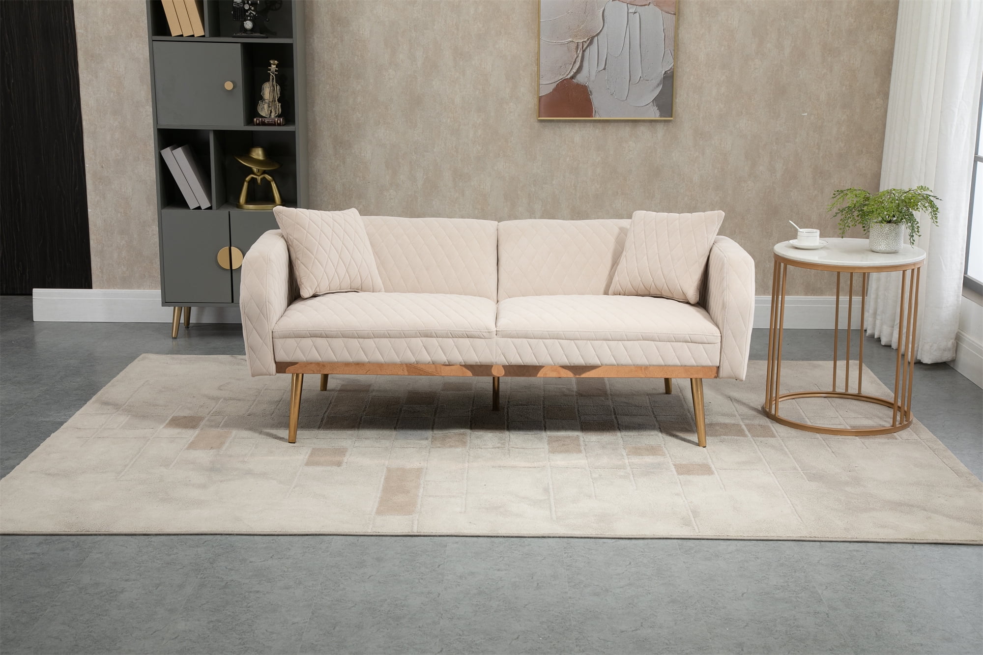 Modern Recliner Loveseat Sofa, Velvet Tufted Upholstered Sofa Sleeper ...