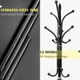 Black Metal Coat & Hat Rack with Marble Base, Free Standing Hall Tree ...