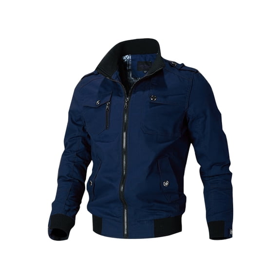 Capreze Men Cargo Bomber Jackets Casual Solid Color Outwear Fall Coat ...
