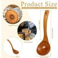 LIDUI-Wooden Ladle, 11" Long Handle Soup Ladle Spoon 3 fl oz Extra ...