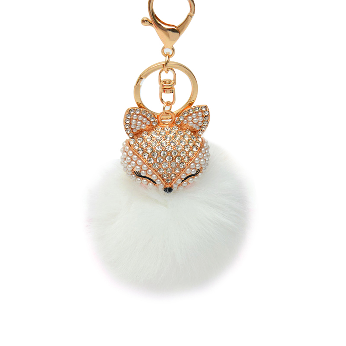 Hemoton Keychain Pom Backpackkeychains Forfluff Pompom Girls Fuzzy ...