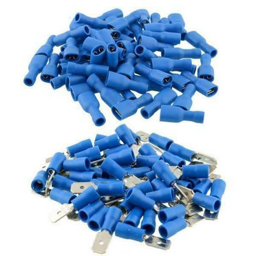 100Pcs 12-10AWG Insulated Ring Terminals Electrical Wire Crimp ...