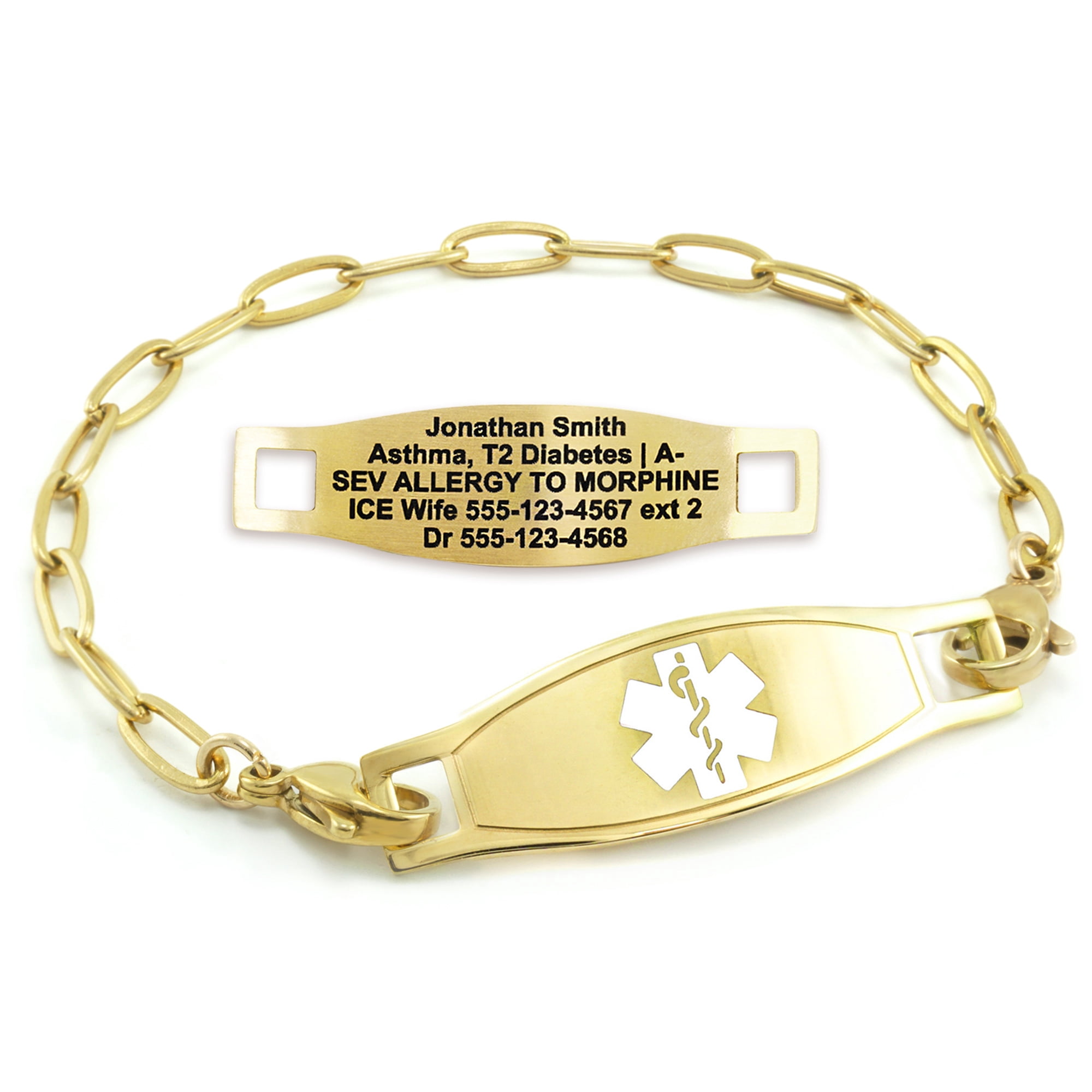 Click here for Medicengraved Yellow Gold Stainless Steel Custom M... prices