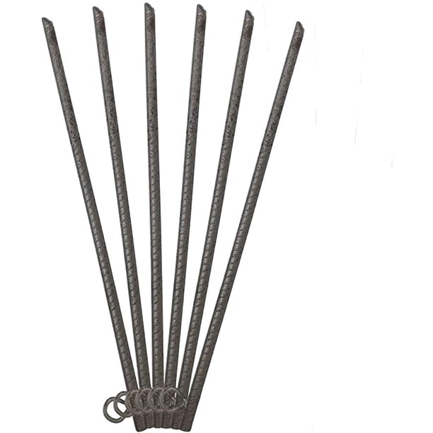 12" Metal Rebar Stake with Tie Loop (6-Pack) - Walmart.com