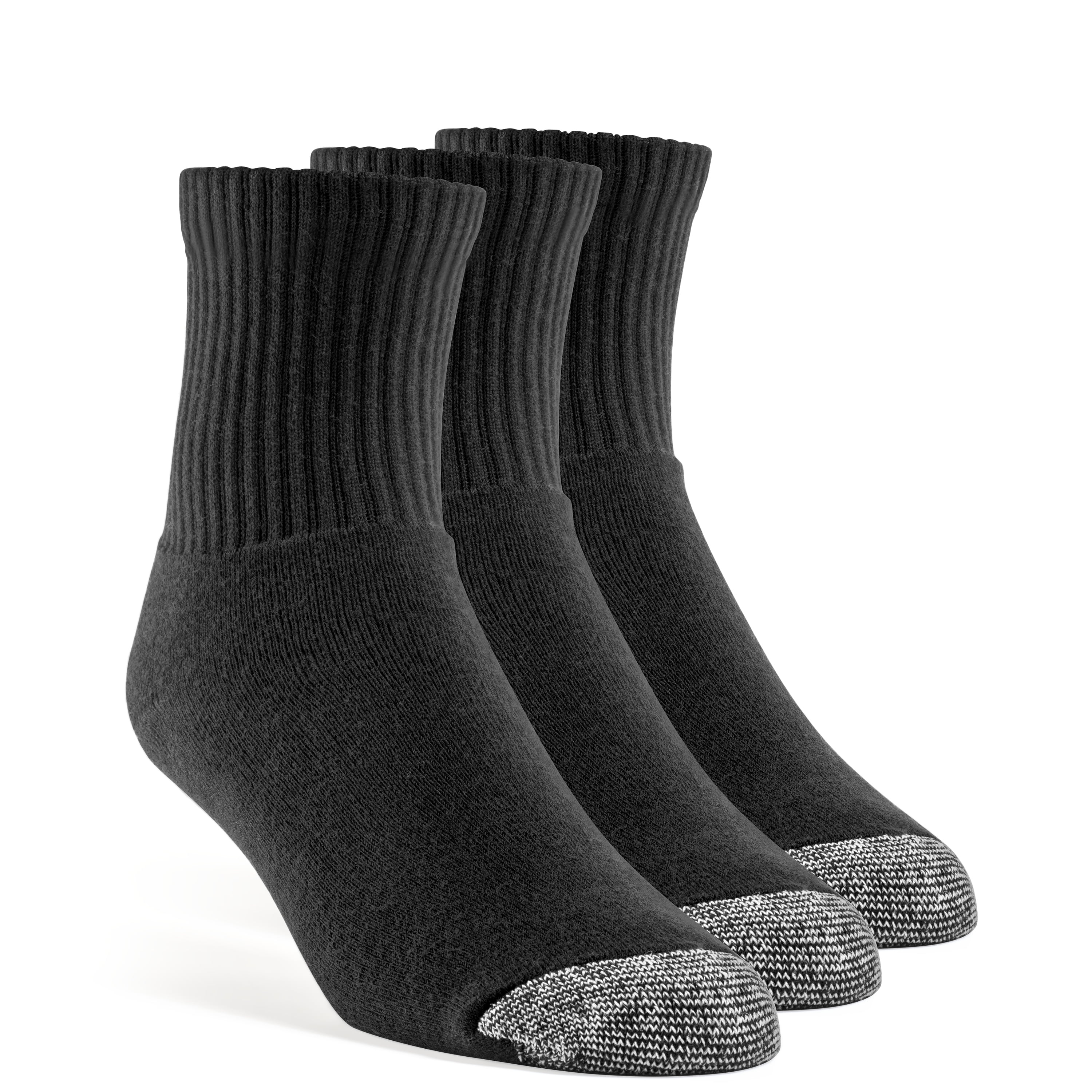 Men's Cotton Super Soft Quarter Cushion Socks - 3 Pairs - Walmart.com