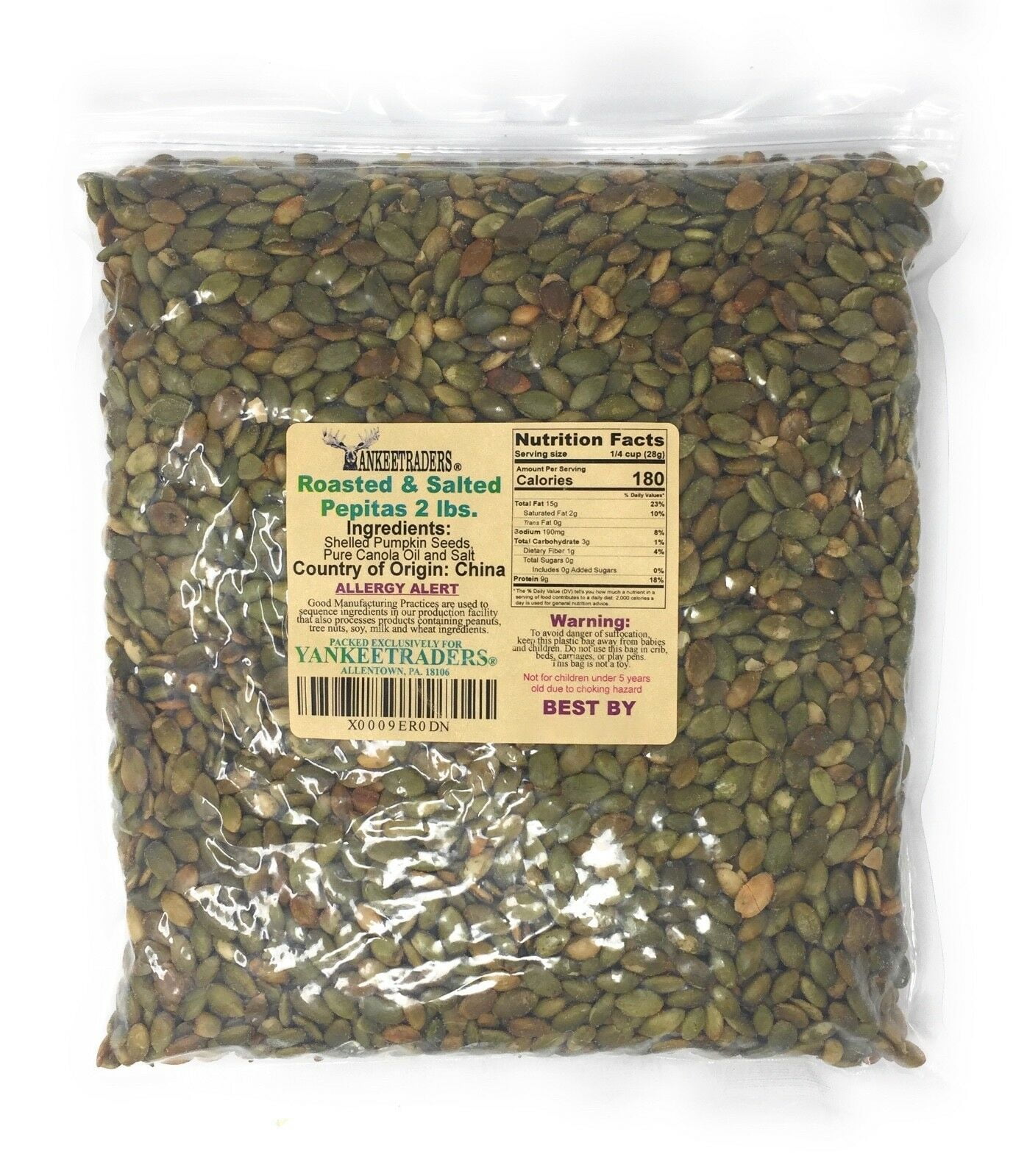 YANKEETRADERS® Roasted & Salted Pumpkin Seeds(Pepitas) - 2 lbs ...