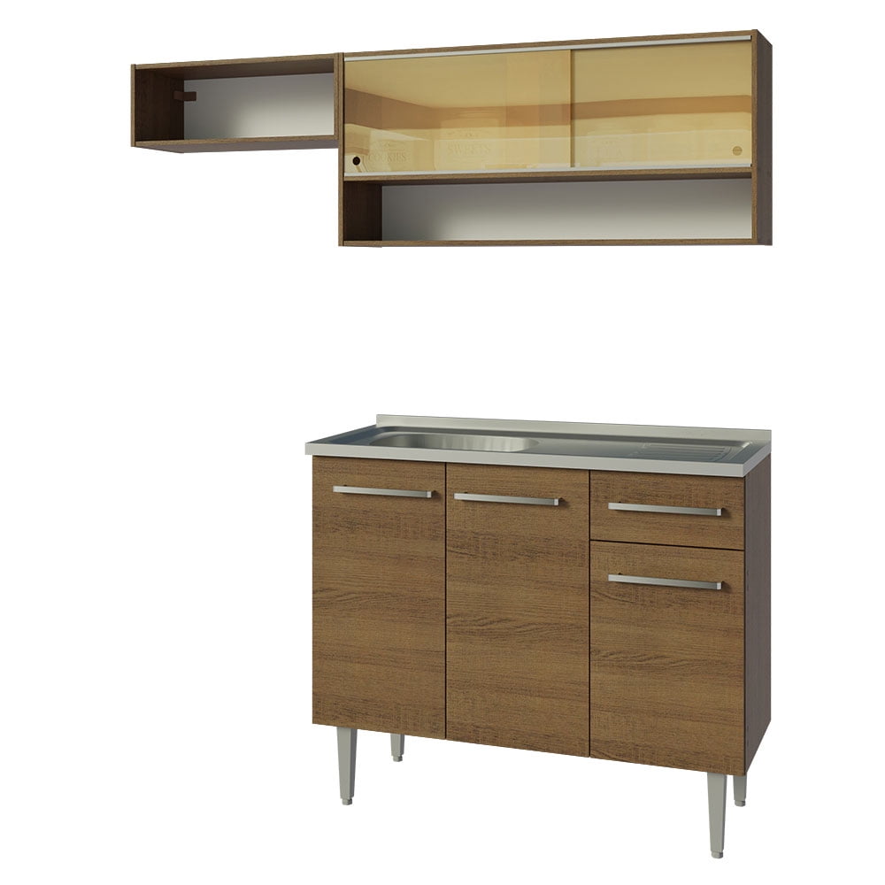 Mueble de Cocina Compacta Madesa Emilly 165cm con Tarja | Walmart en línea