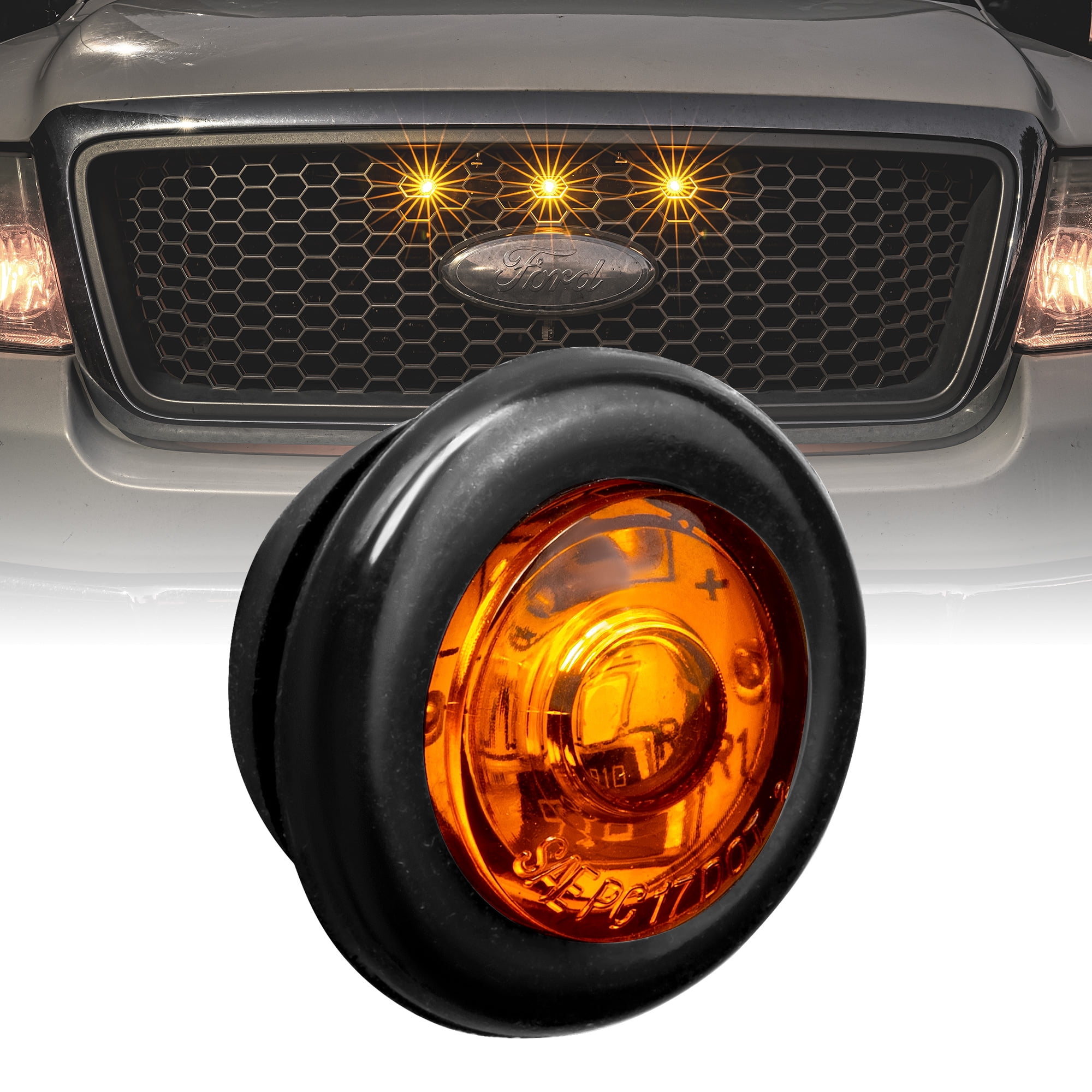 3/4" Round DOT P2PC Amber LED Bullet Clearance Marker Lights for ...