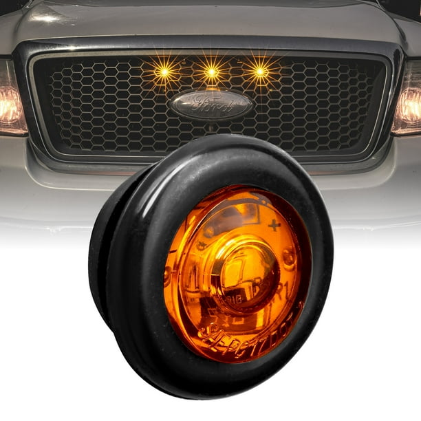 3/4" Round DOT P2PC Amber LED Bullet Clearance Marker Lights for ...