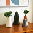 Main + Mesa Conical Stoneware Bud Vases in Crackle Glaze, Olive ...