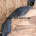 Jaipur Art And Craft Reversible Handmade Rectangle Blue Jute Area Rug ...