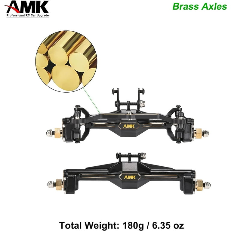 Axial Scx24 Axles RCLIONS Brass Front Rear Portal Axle With Hex Adapter ...