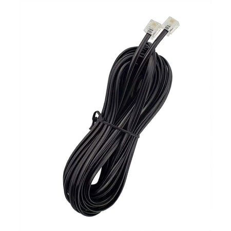 Phone Cord, 6P4C Black Phone Telephone Extension Cord Cable Line Wire ...