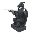 Gothic Fantasy Butler Black Dragon Sculptural Glass Topped Side Table ...