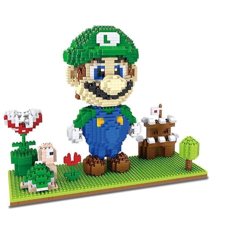Super Mario Luigi Building Blocks Puzzle Micro 3d Figures Educational ...