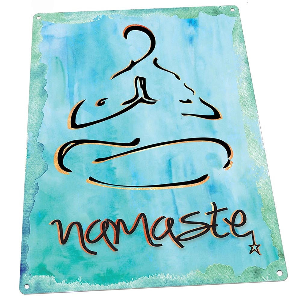 Outdoor Blue Namaste 9"x12" Metal Sign, Wall Decor for Office or ...