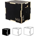 3 in 1 Non-Slip Wooden Plyo Box Jump Exercise Platform, Plyometric ...