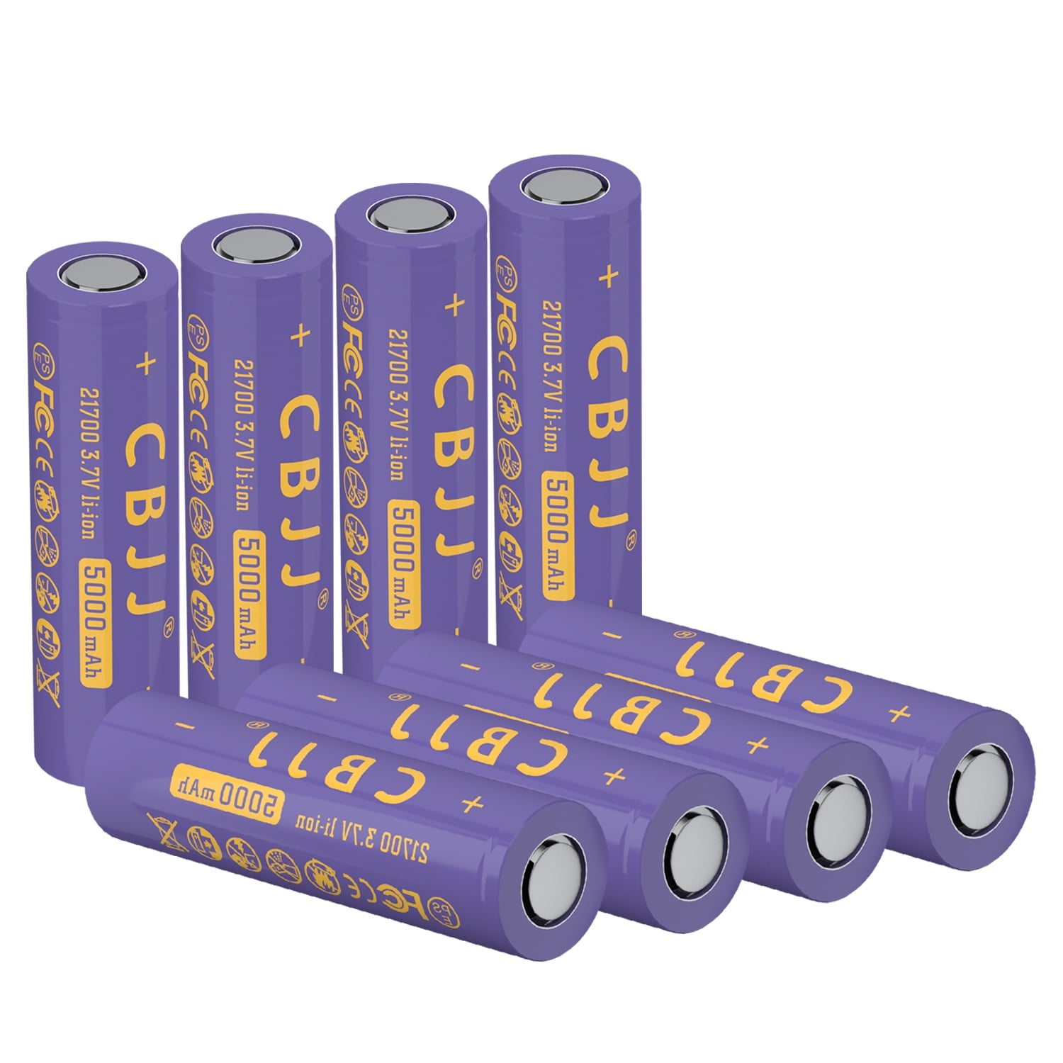 3.7V 21700 Batteries 5000mAh Rechargeable Li-ion Cell for Flashlight ...