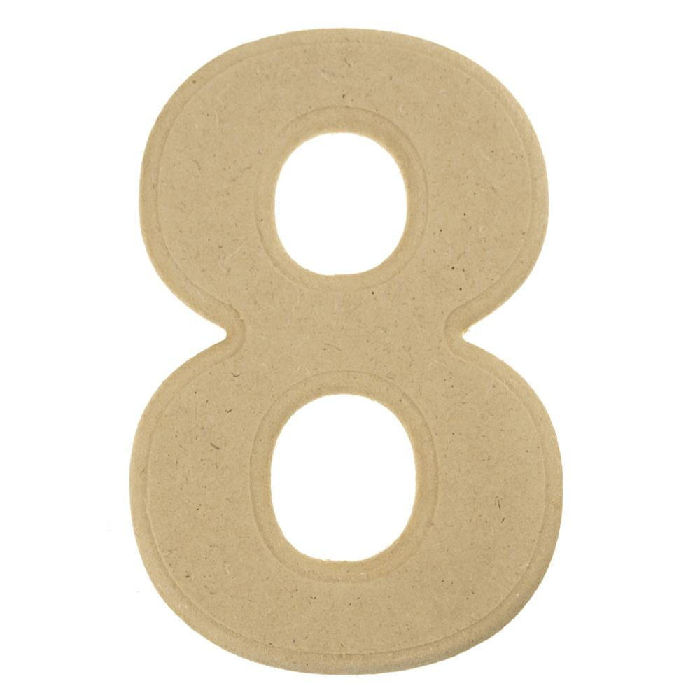 Beveled Wooden Number 8, Natural, 6-Inch - Walmart.com