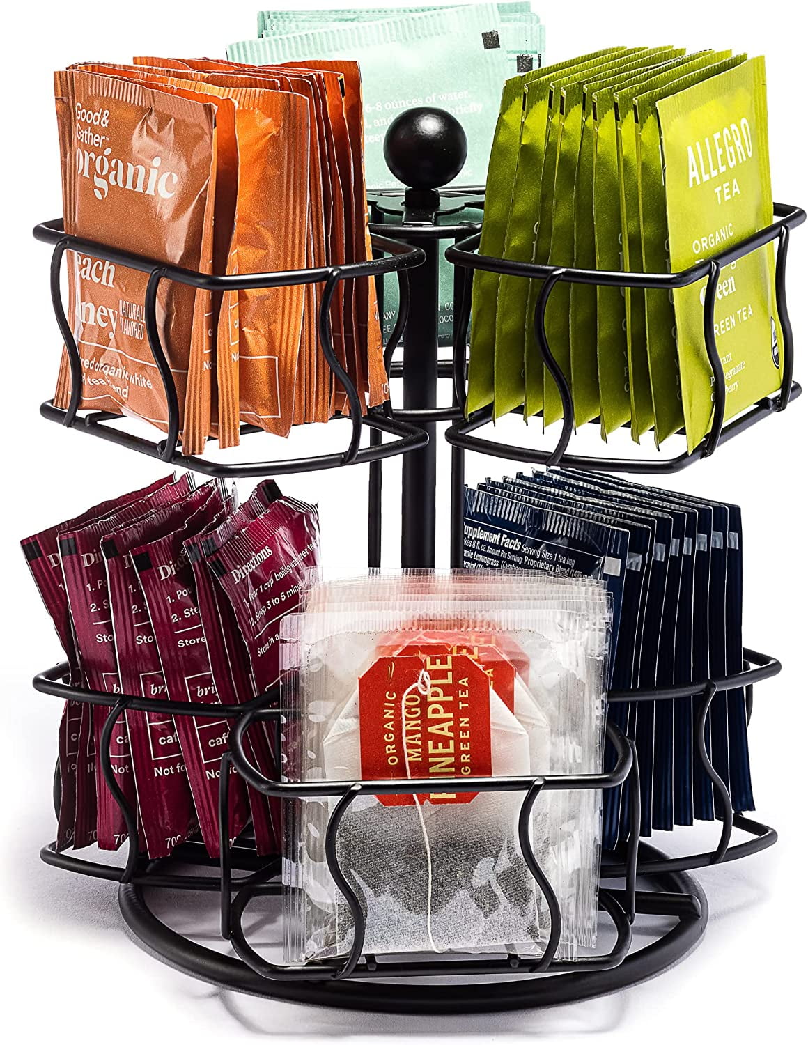 Sorbus Tea Bag Spinning Carousel - Tea Caddy Organizer for Countertop ...
